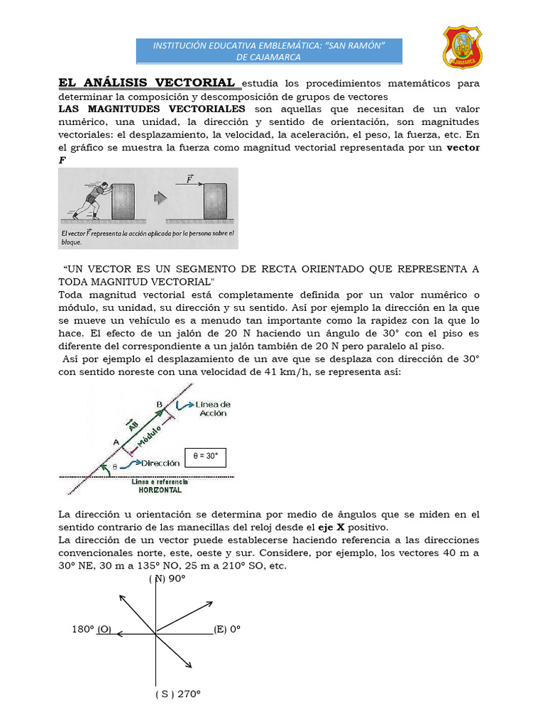 ANÁLISIS VECTORIAL | PDF | Vector Euclidiano | Triángulo