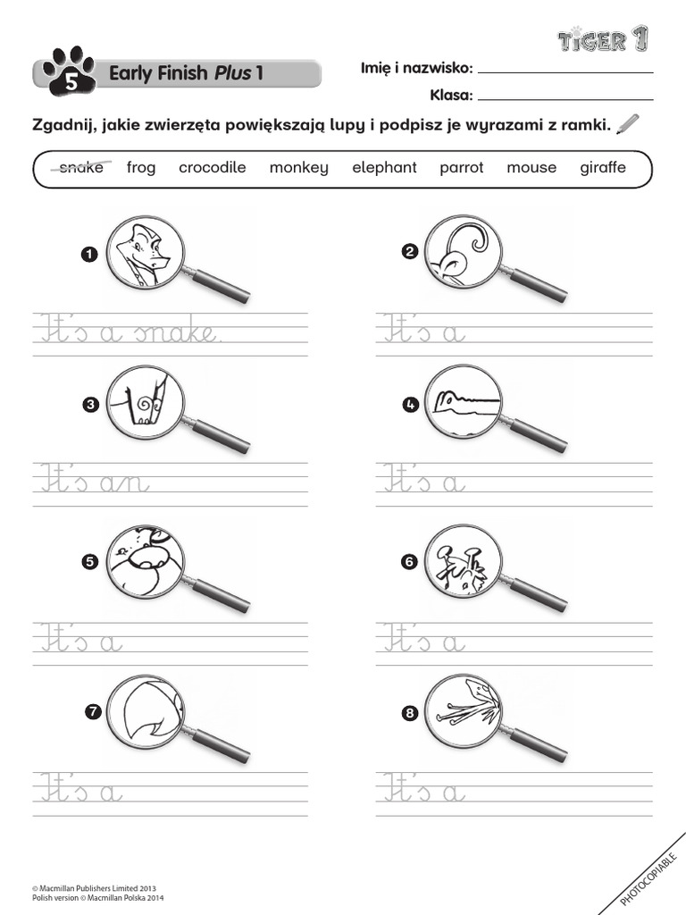 Tiger_1_TRF_Unit_5_Early_Finish_Plus_1 | PDF
