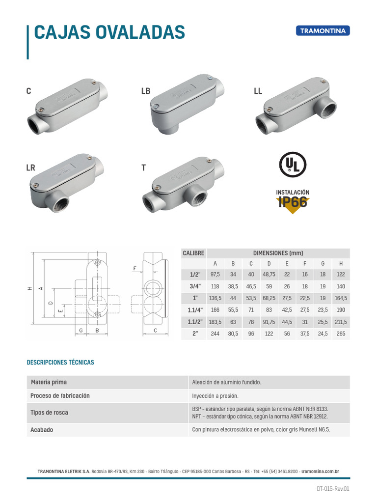 Catálogo de Cajas Condulet Tramontina | PDF | Tornillo | Física ...