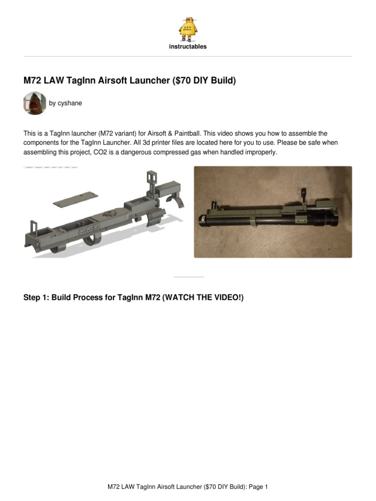 Diy Build M72 LAW TagInn Airsoft Launcher 70 | PDF | Equipment