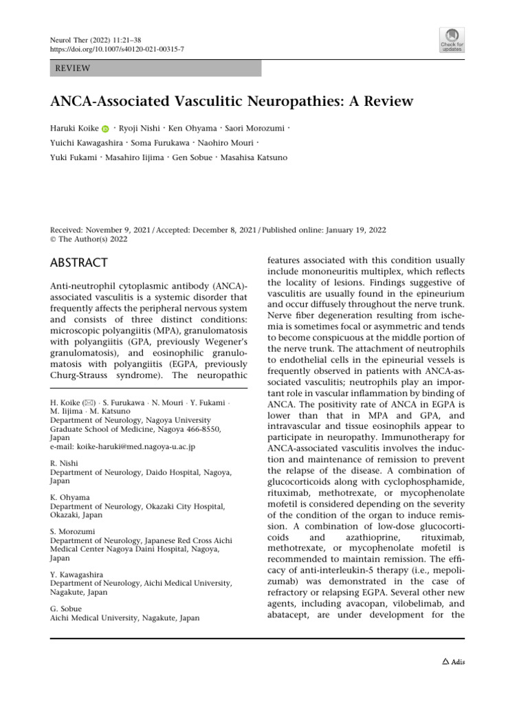 Neuropatia Vasculitica - Multiplex | PDF | Peripheral Neuropathy ...
