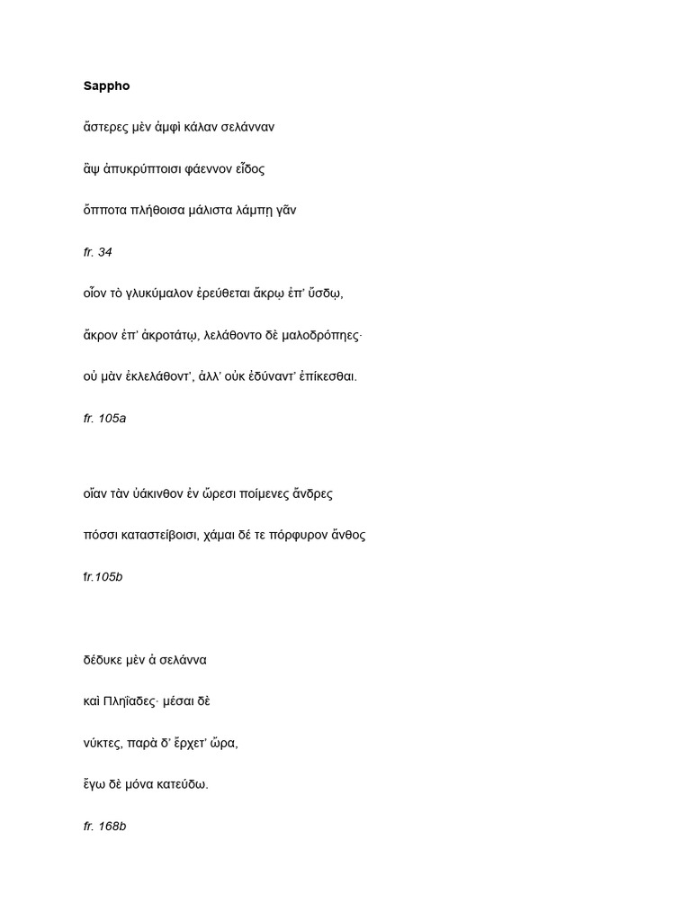 ARCHAISCHE LYRIEK Sappho | PDF