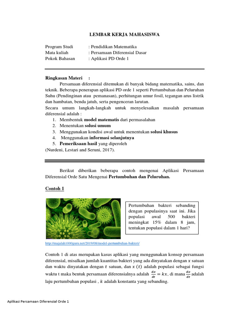 Aplikasi PD Variabel Terpisah + LKM | PDF | Metode & Bahan Ajar