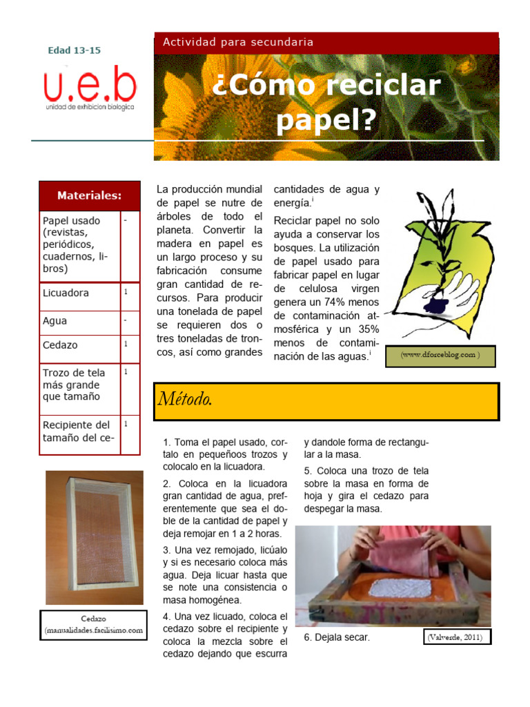 Como Reciclar Papel | PDF | Papel | Agua