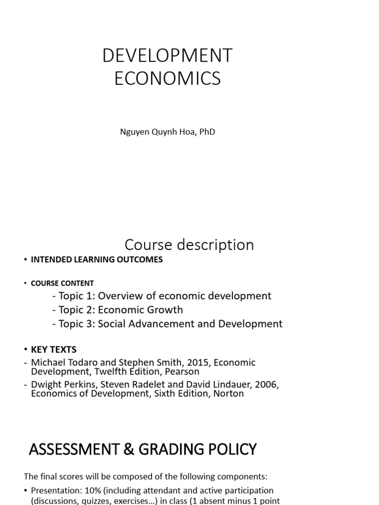 Topic 1_student Economic Development | PDF | Economies