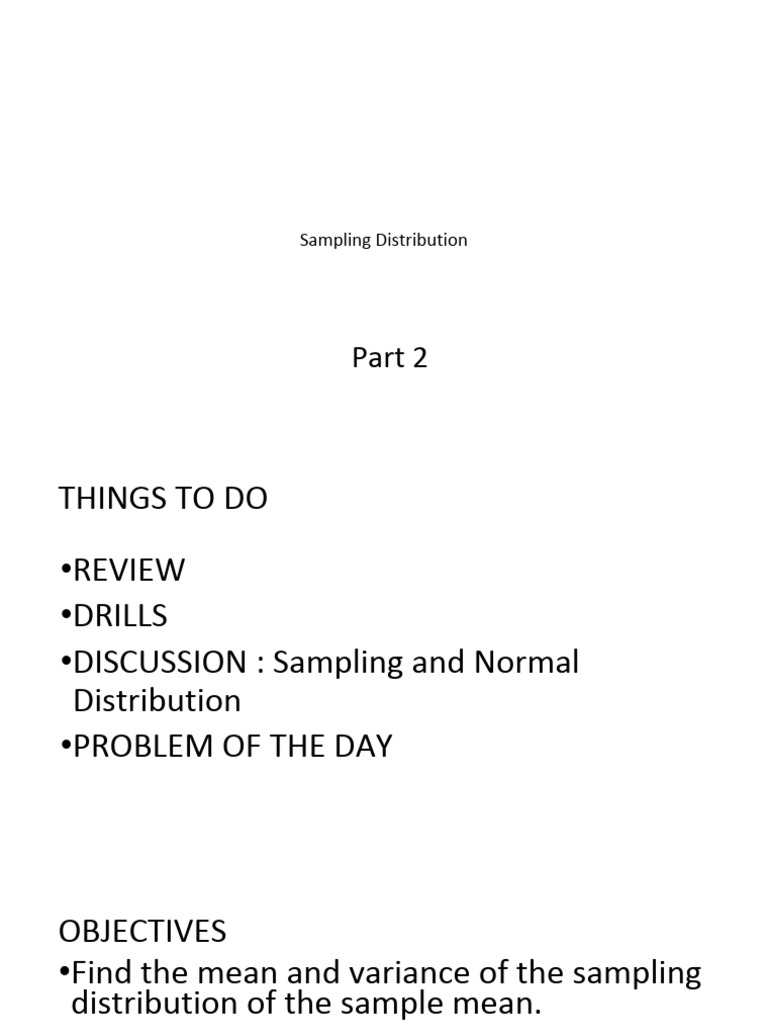 Sampling Distribution Explained: Mean & Variance | PDF | Science ...