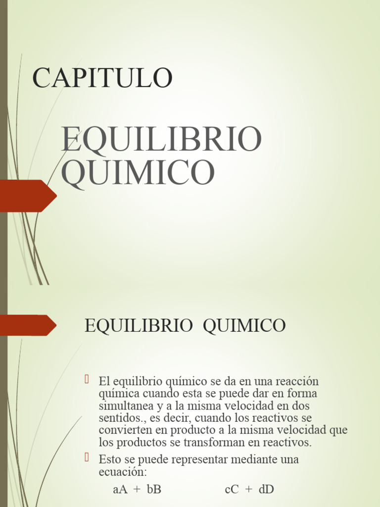 quimica | PDF | Equilibrio químico | Reacciones químicas