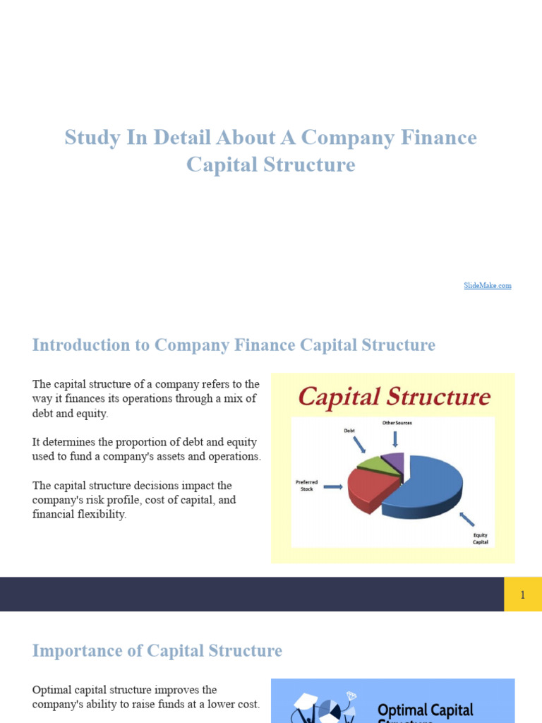 Study in Detail About a Company Finance Capital Structure | PDF ...