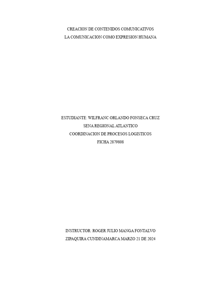 Creacion de Contenidos Comunicativos | PDF | Comunicación | Logística