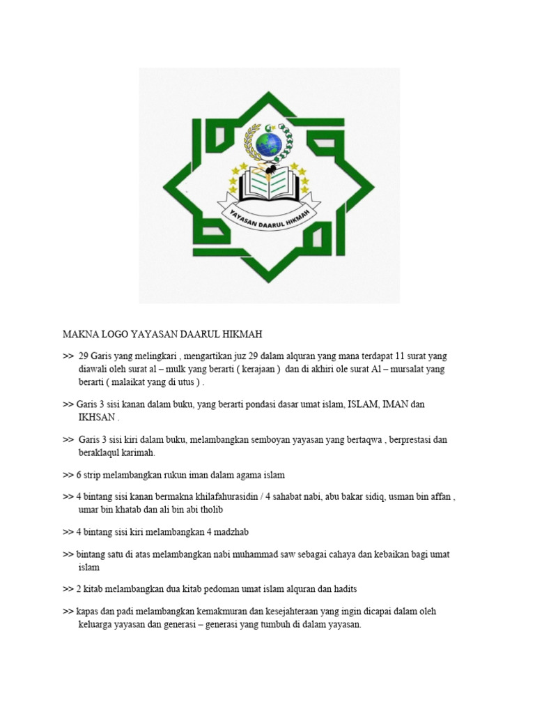 Makna Logo Yayasan Daarul Hikmah | PDF