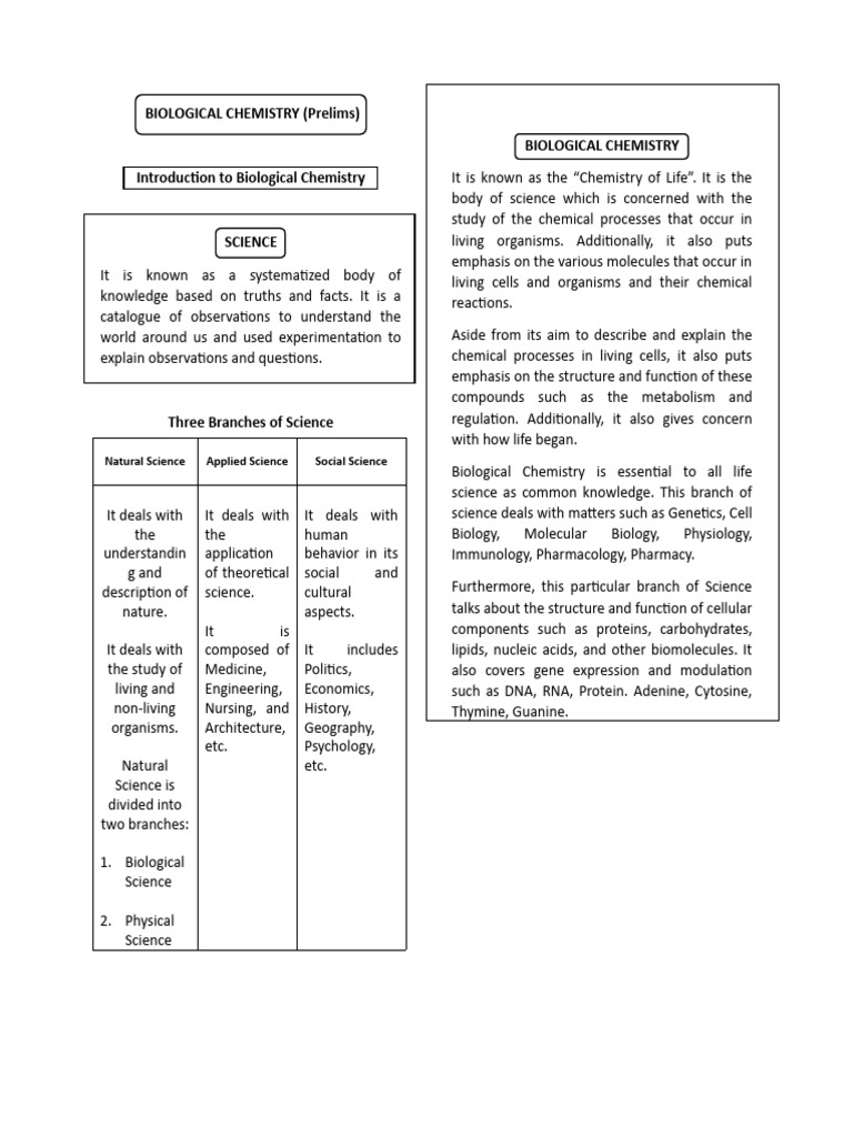 Biological Chemistry First Lesson | PDF | Biochemistry | Chemistry
