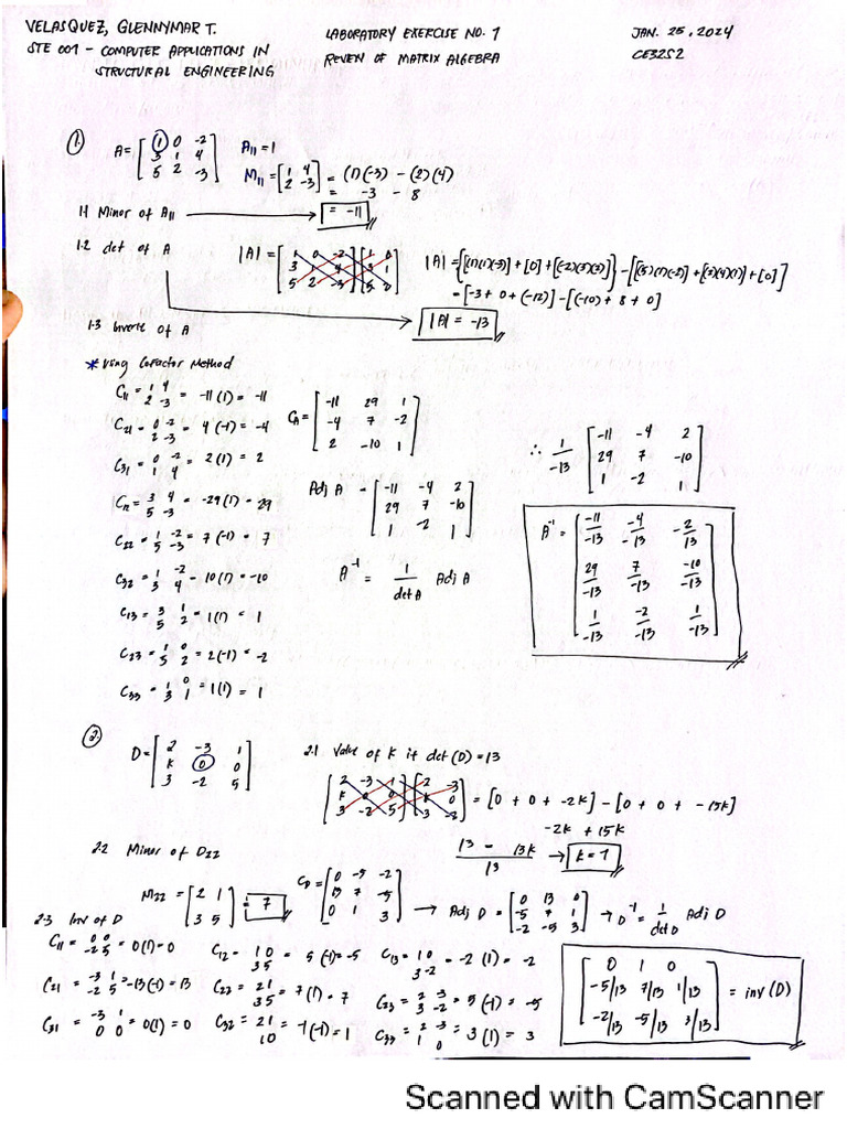 Matrix Algebra Exercise Solutions | PDF | Teaching Methods & Materials