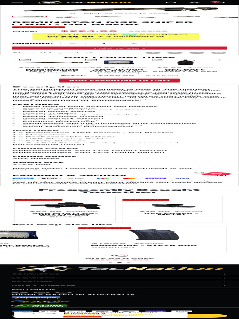 Remington MSR Sniper Gel Blaster Sale | PDF | Projectiles | Rifle