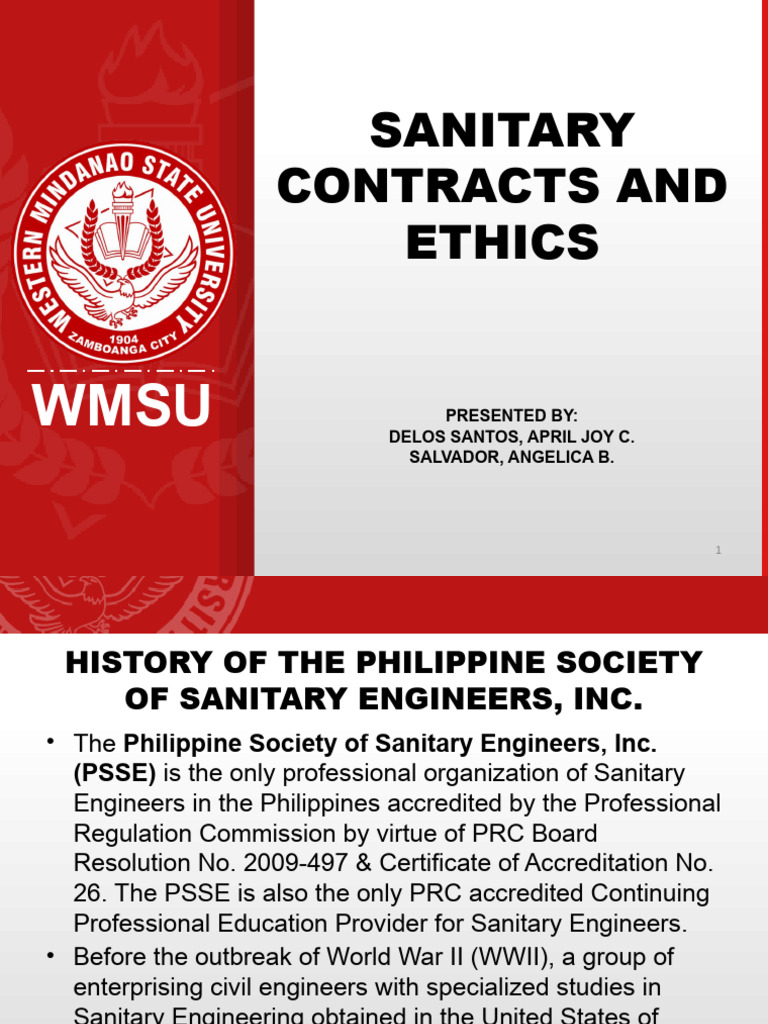Sanitary Engineering Contracts and Ethics | PDF | Sanitation | Engineer