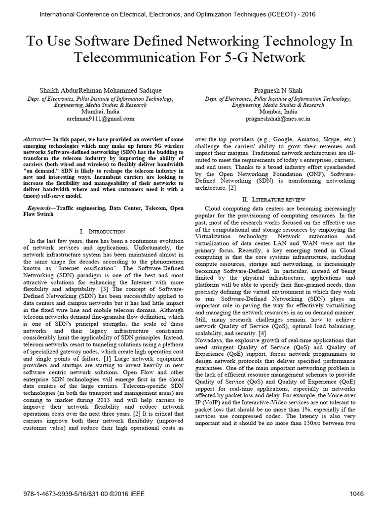 SDN for 5G | PDF | Computer Network | Quality Of Service