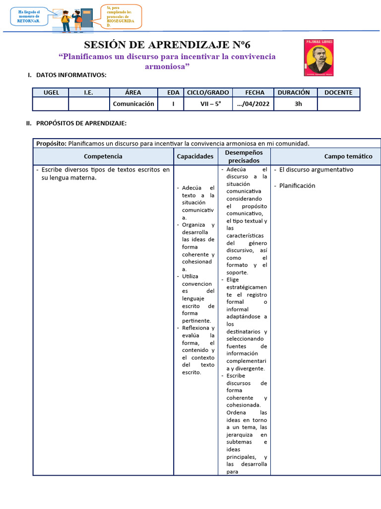 5° SESIÓN DE APRENDIZAJE SESIÓN 6-SEM.3-EXP.1-COMunicación | PDF | Evaluación | Aprendizaje