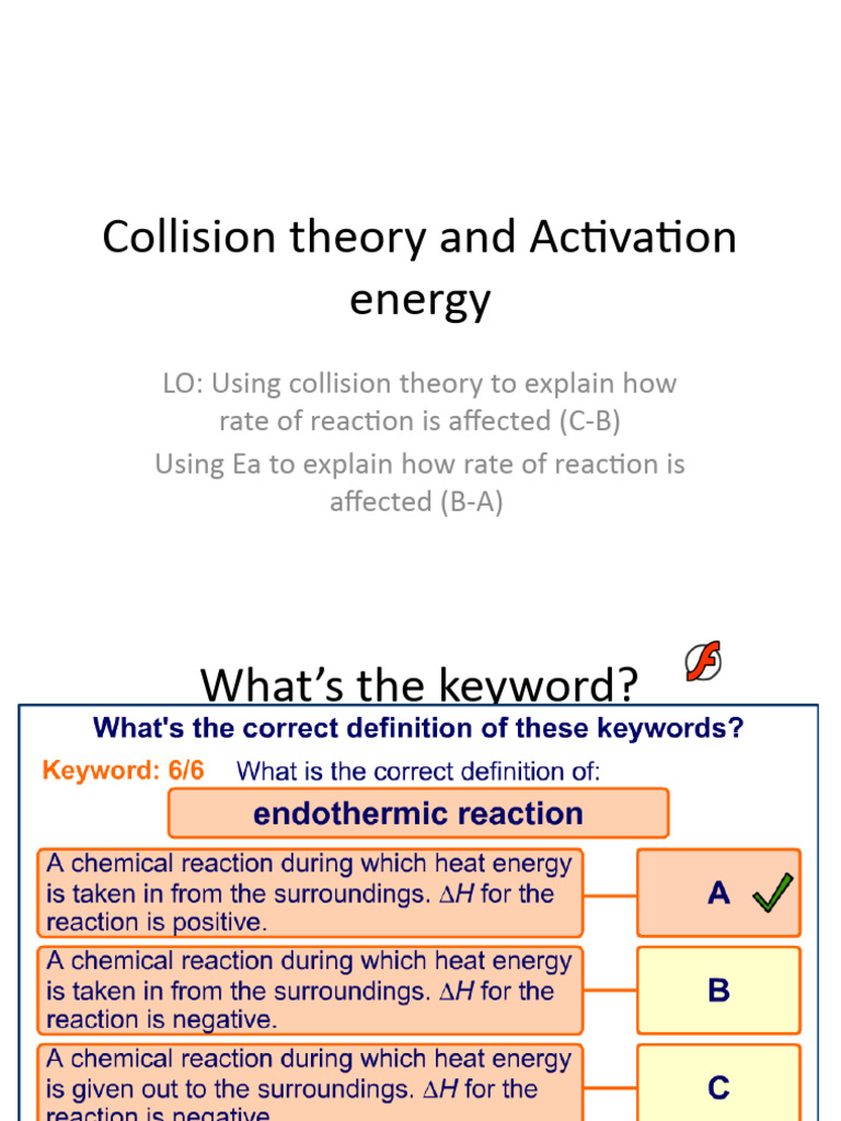 Collision Theory and Activation Energy XH Updated Dec 21 | PDF ...
