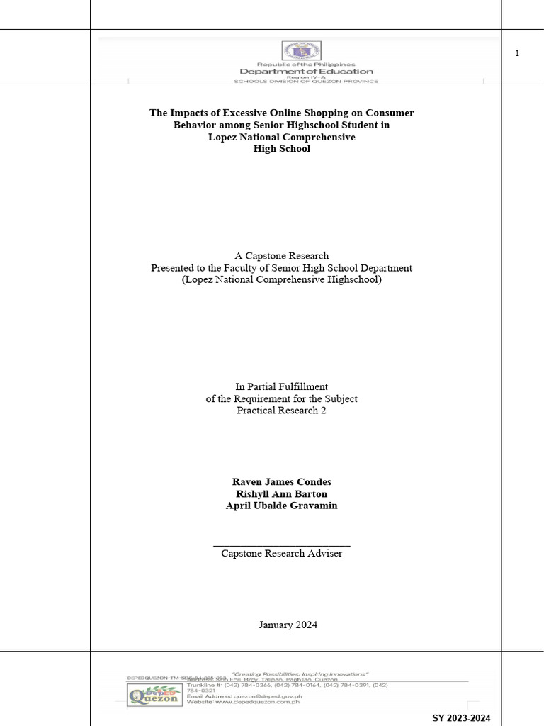 Pr2 Research Template 2 Final 2 | PDF | Online Shopping | Impulsivity