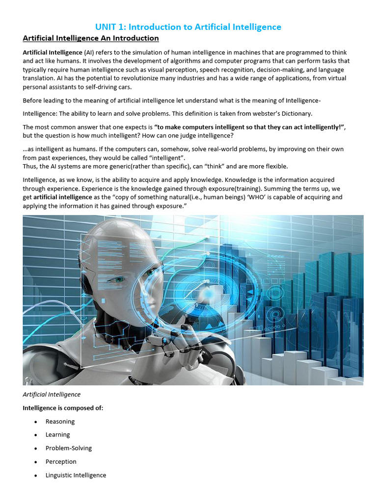Fundamental of AI | PDF | Artificial Intelligence | Intelligence (AI ...