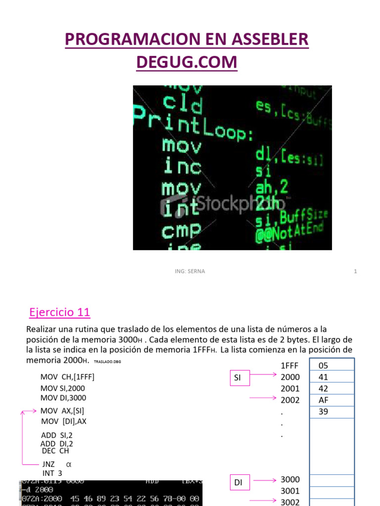23-PROGRAMACION EN ASSEMBLER | PDF | Ingeniería Informática | Tecnologías de la información