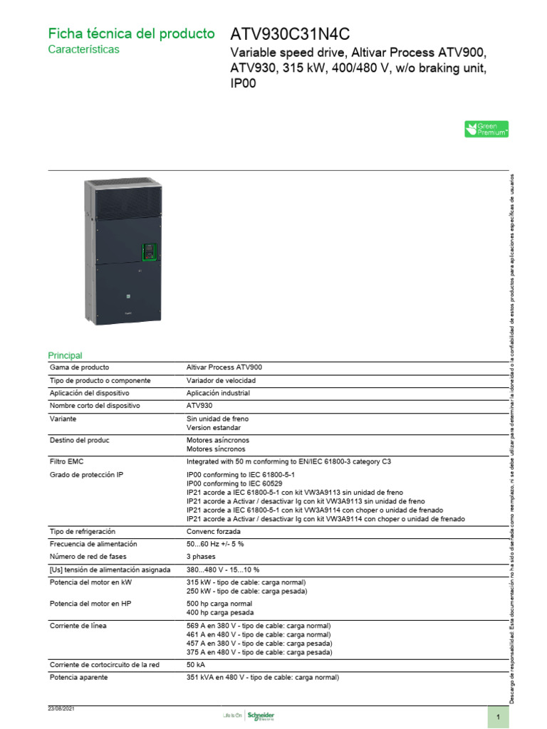 Altivar Process ATV900 - ATV930C31N4C | PDF | Ingeniería Informática ...