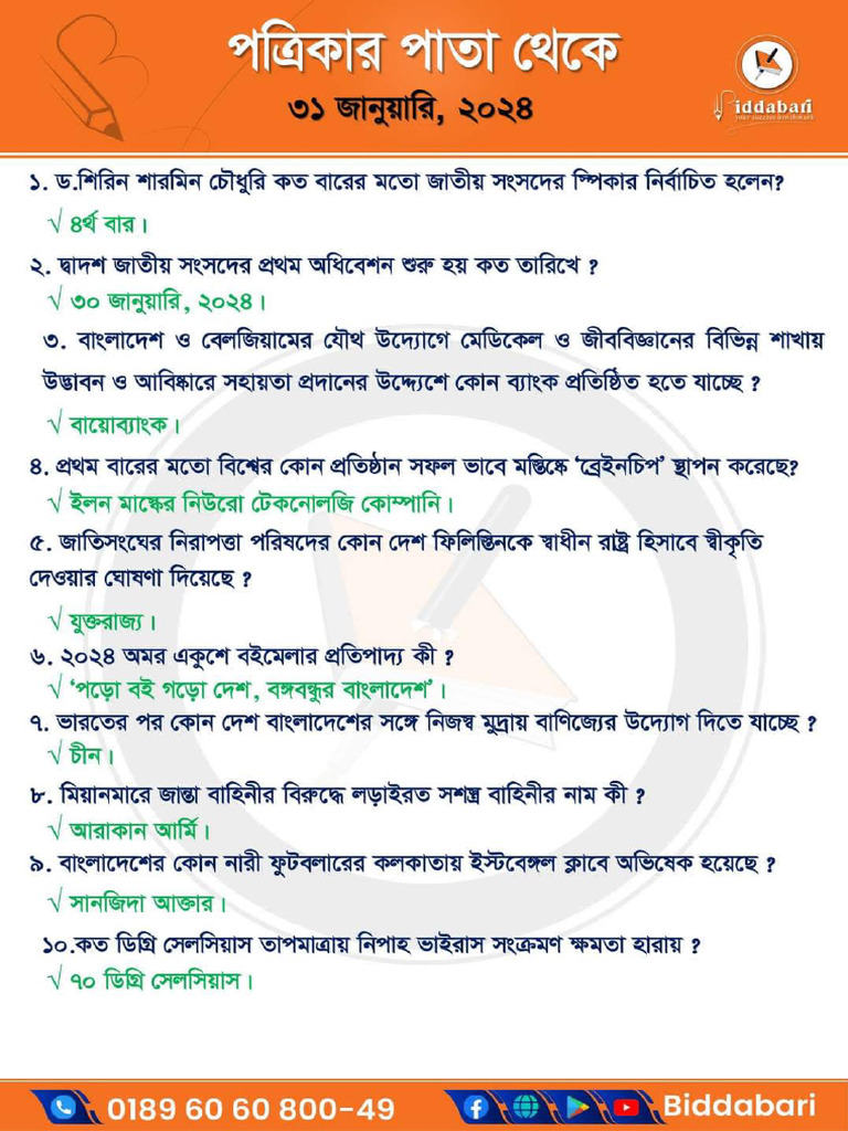Biddabari January 2024 | PDF