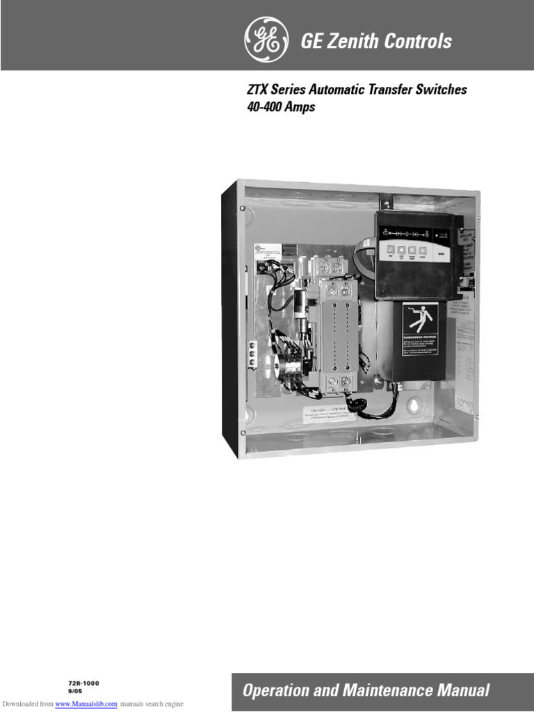 Manual ATS GE - ZTX SERIES MX 60 | PDF | Switch | Electrical Wiring