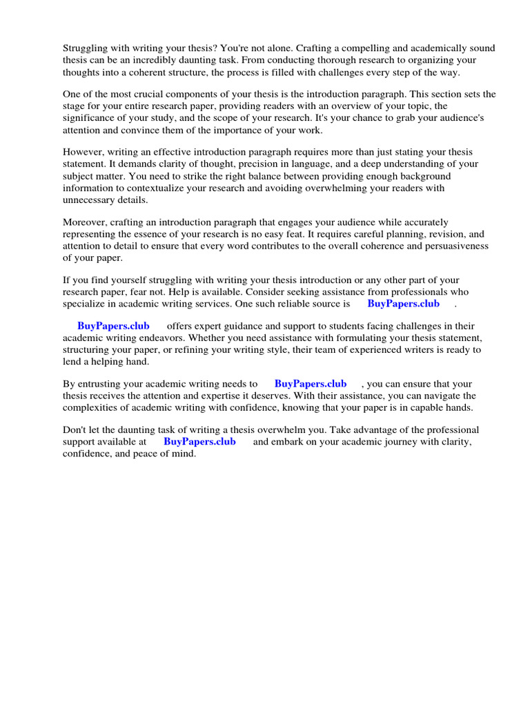 Example Introduction Paragraph Research Paper | PDF