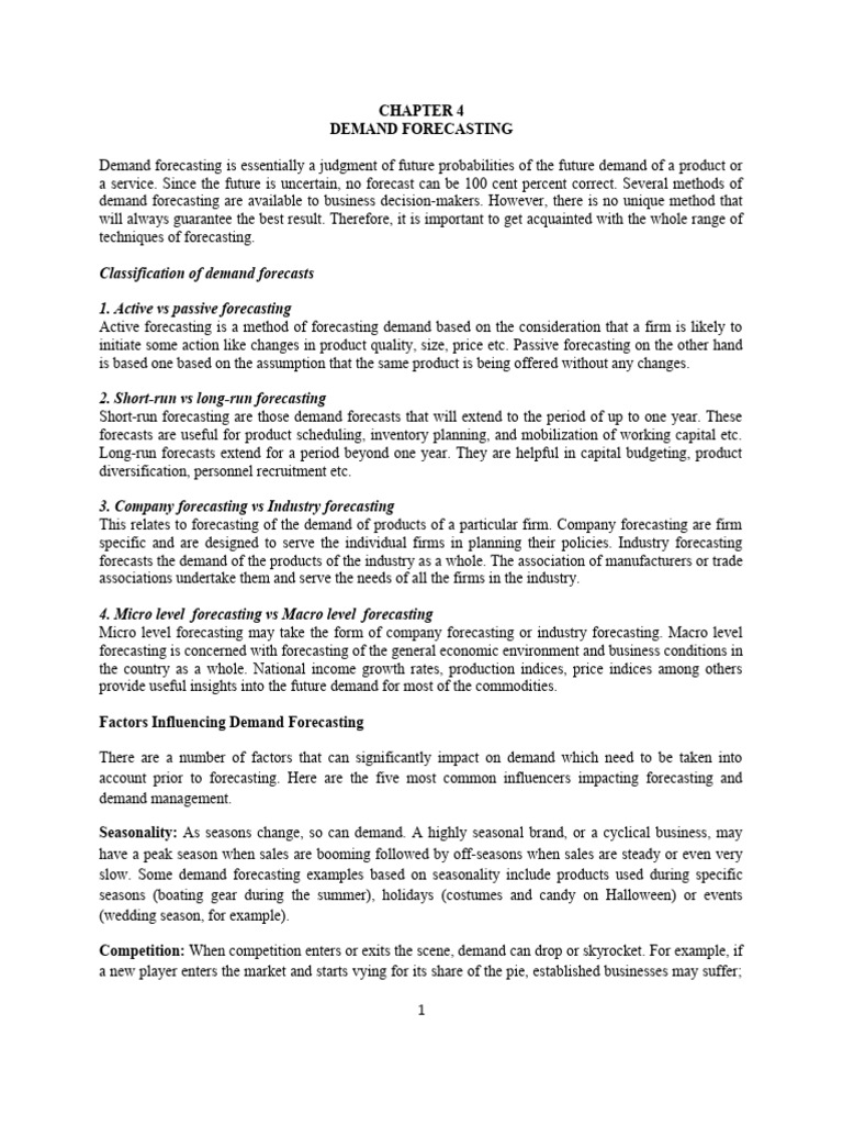 Chapter 4 Demand Forecasting (1) | PDF | Forecasting | Econometrics