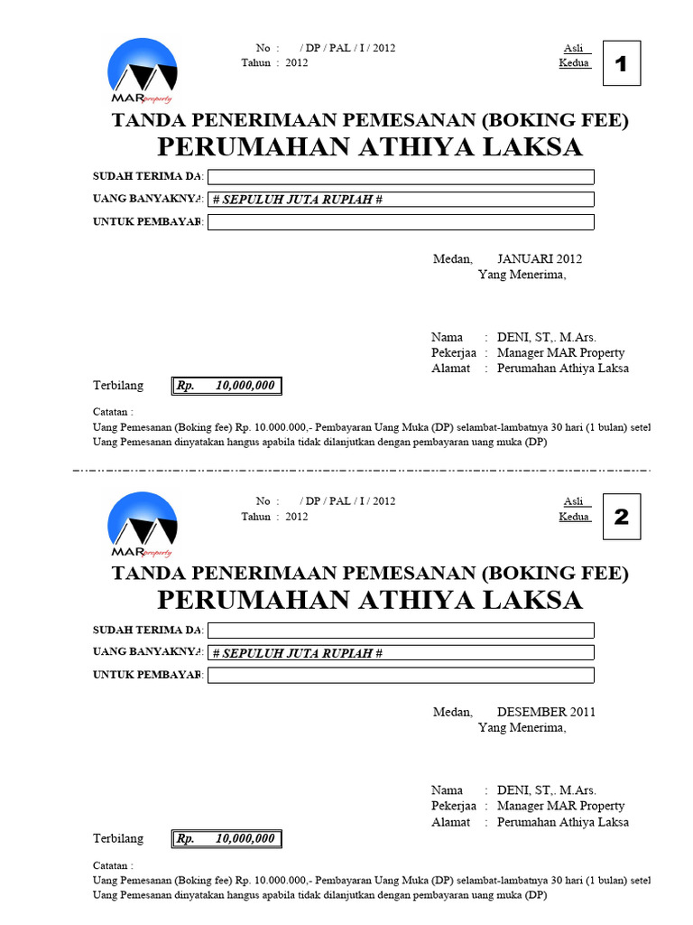 Kwitansi Bpk. Hary, ST - Rumah No c5 | PDF