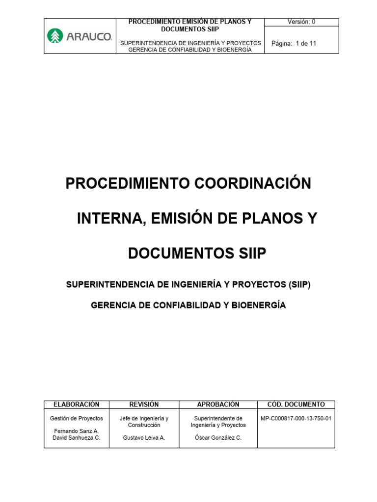 02 Procedimiento Emisión y Revisión Planos y Documentos SIIP Rev3 | PDF | Ingeniería | Business