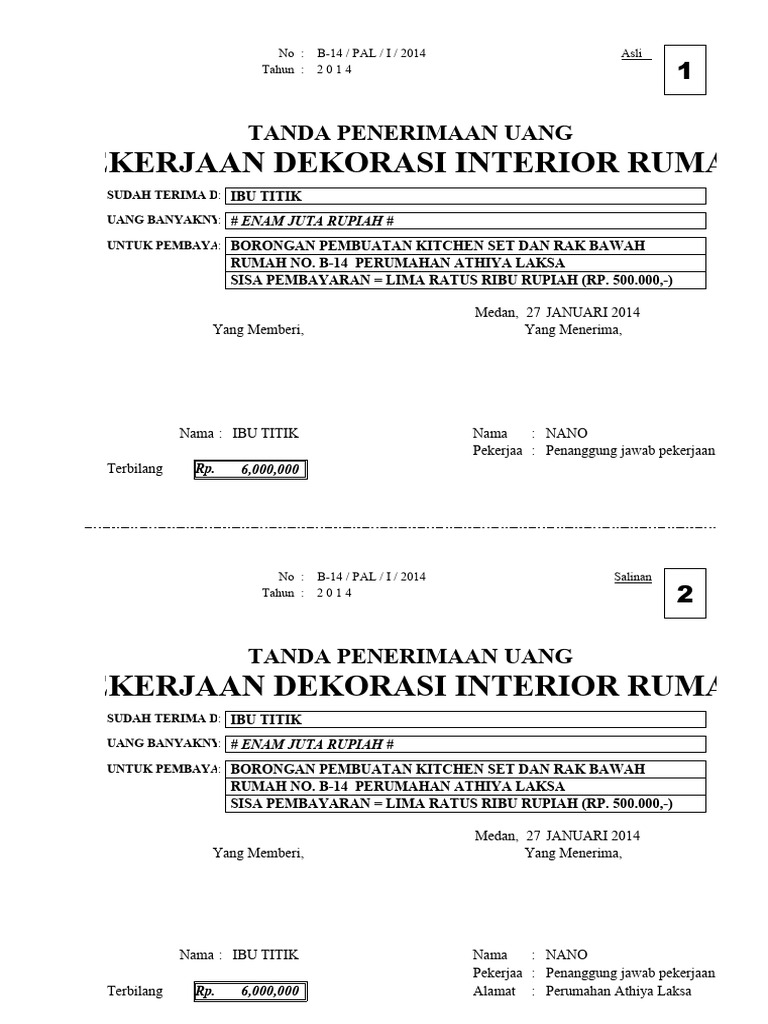 Kwitansi TANAH BLOK C | PDF