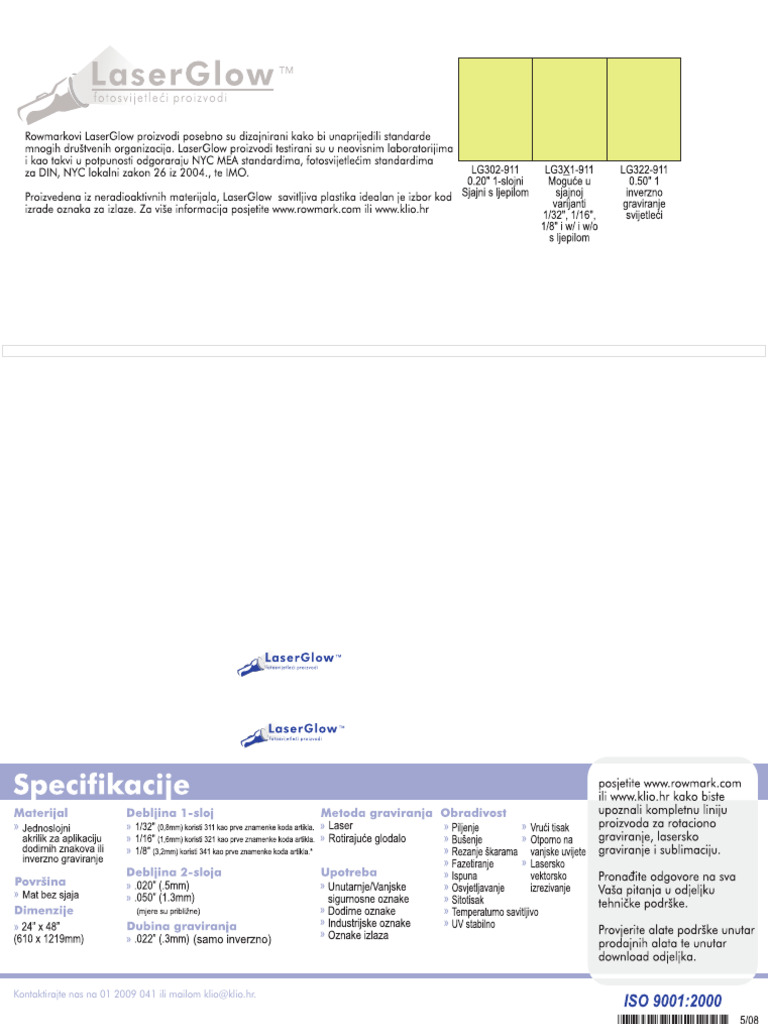 Rowmark LaserGlow | PDF