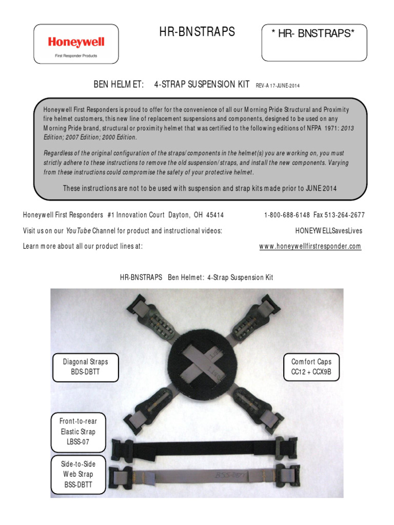 Ben Helmet 4-Strap Suspension Kit Guide | PDF