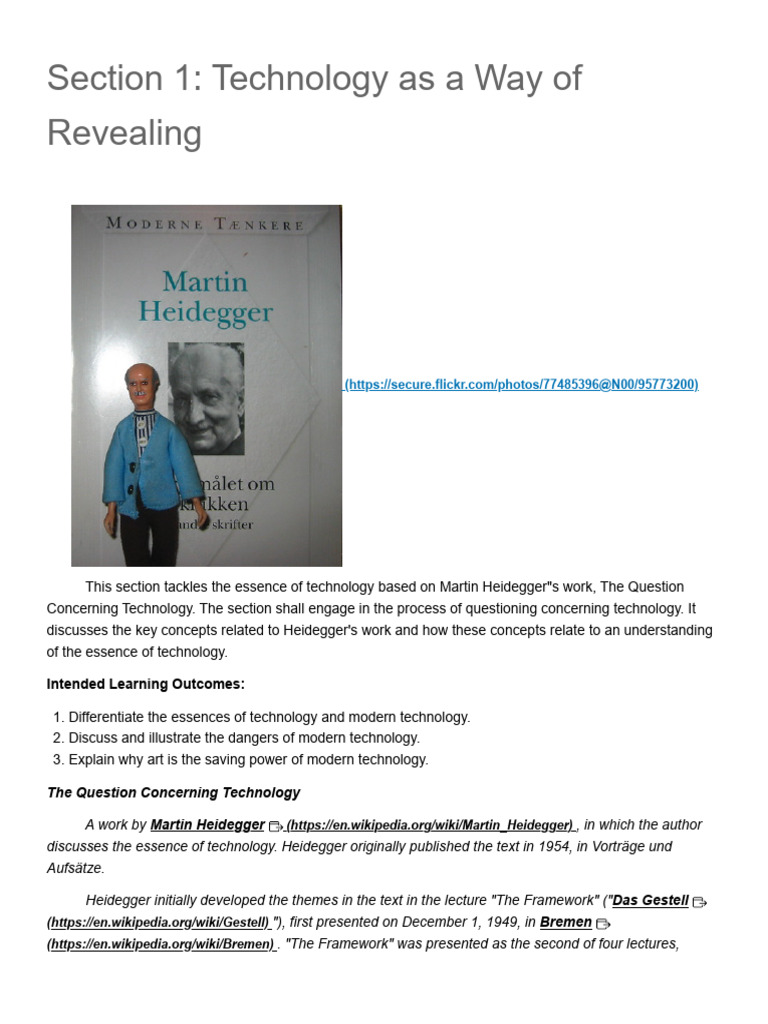 Heidegger's Technology and Enframing | PDF