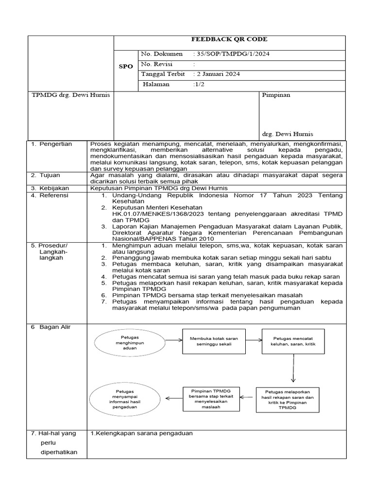 Spo Feedback QR Code DRG Yanti 3 | PDF