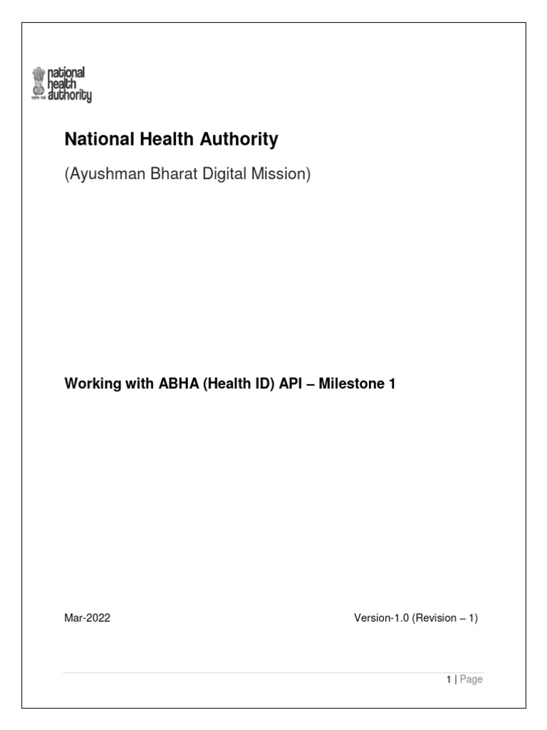 ABHA M1 API Document V1 R1.bab8b1bd | PDF | Authentication | Biometrics