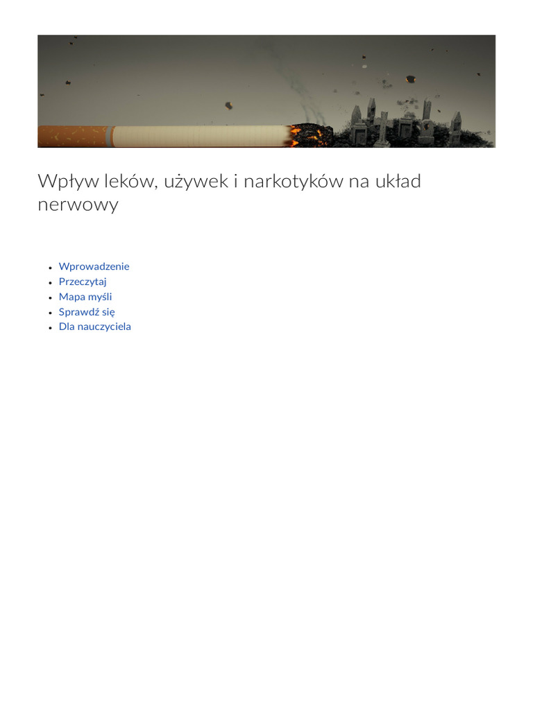 Wplyw Lekow Uzywek I Narkotykow Na Uklad Nerwowy | PDF