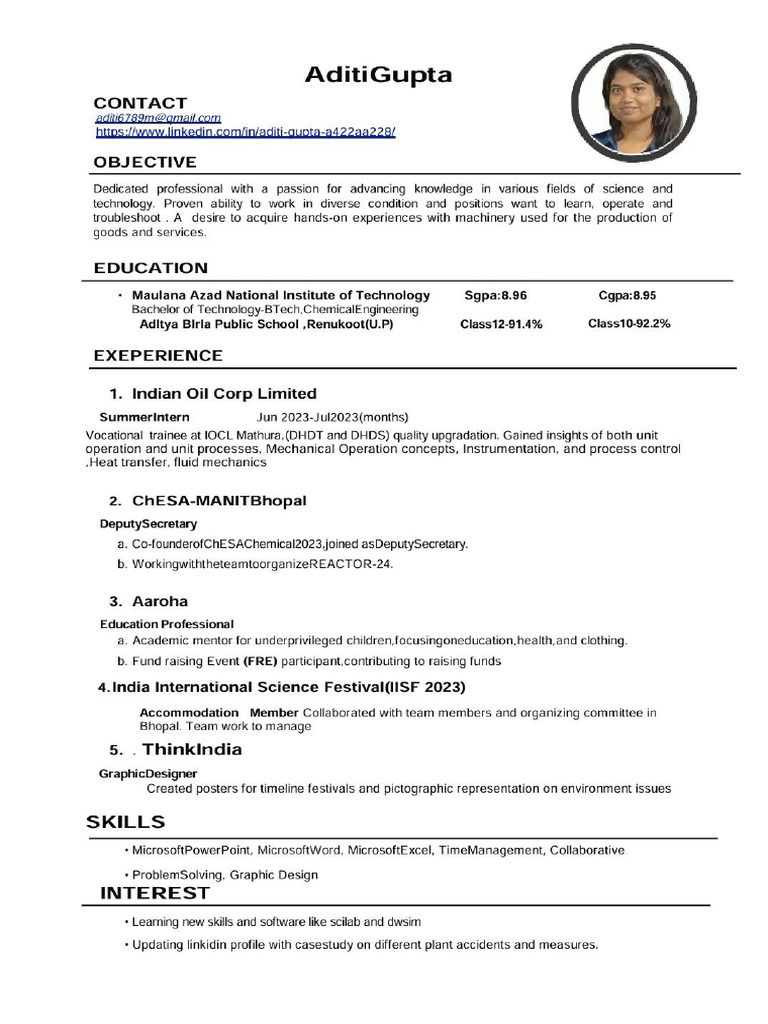 Aditi Resume H | PDF