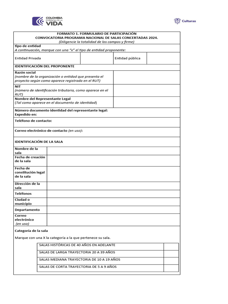Formato 1 Formulario de Inscripcion | Descargar gratis PDF | Gobierno