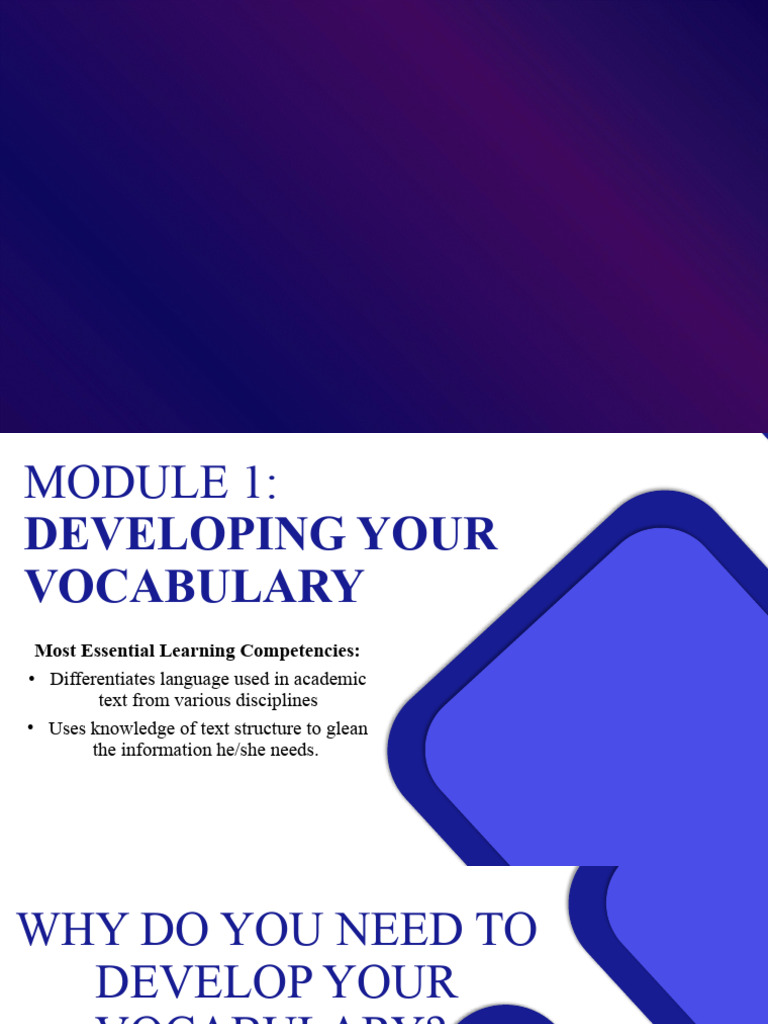 Eapp Lesson 1 - Developing Your Vocabulary | PDF | Word | Adjective