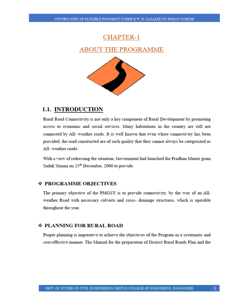 Contruction of Flexible Pavement Under R.W..D, Sagalee On Pmgsy Scheme | PDF | Road Surface ...