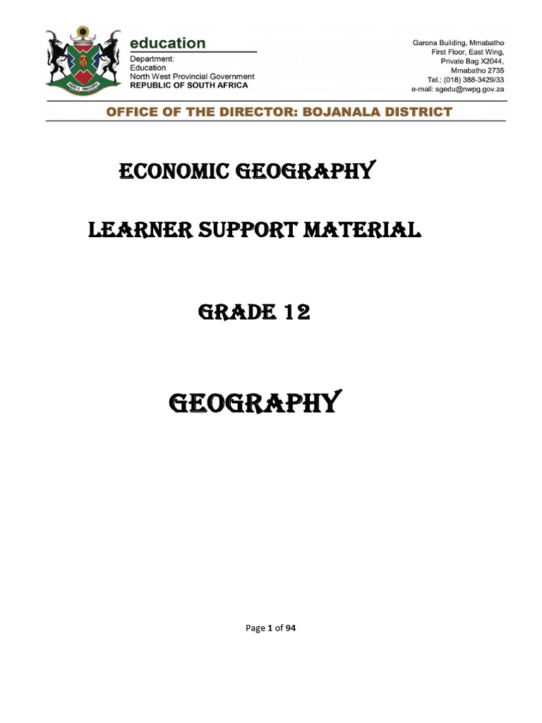 2023 Economic Geography | PDF | Agriculture | Food Security
