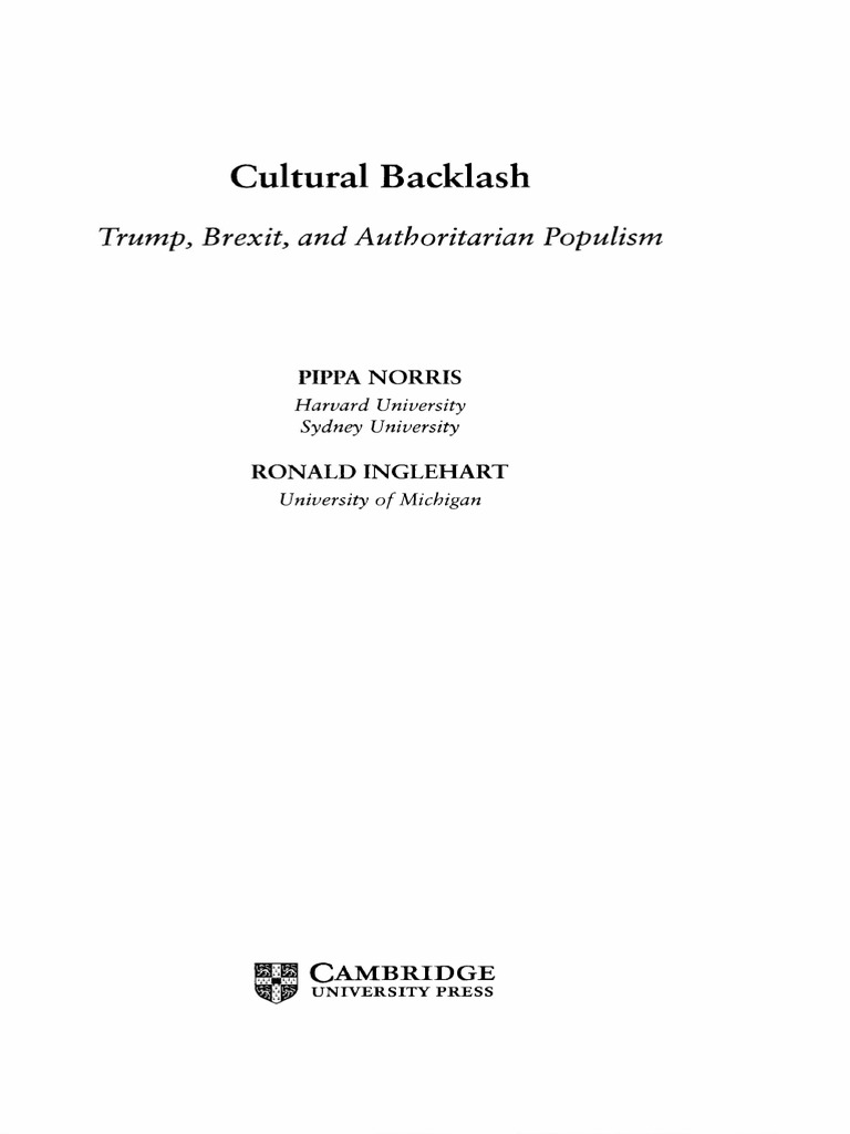 2019 Norris Cultural Backlash Populism | PDF | Populism | Political Science