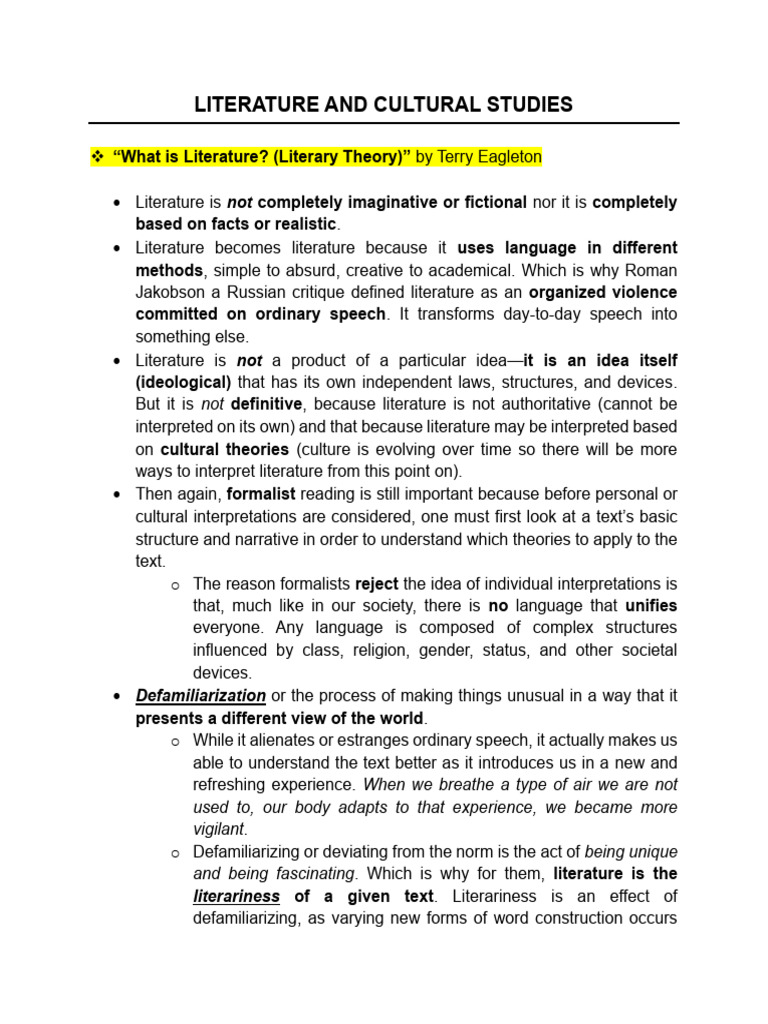 Literature & Cultural Theory Insights | PDF | Cultural Studies | Discourse