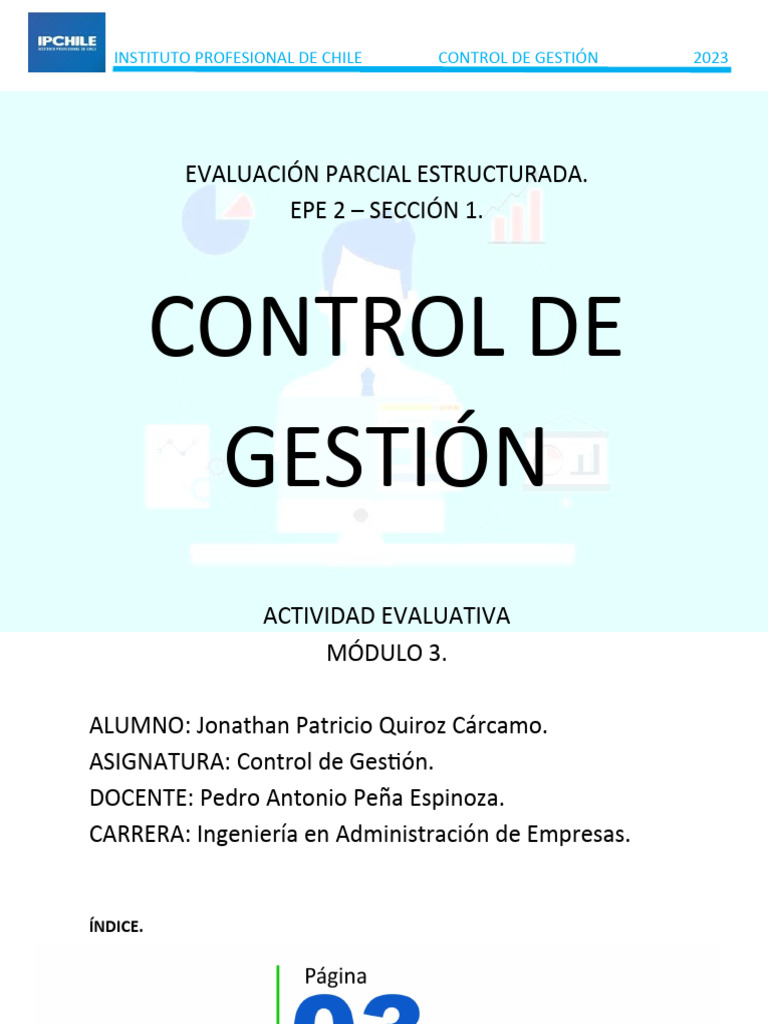 EPE 2 - Control de Gestión - Jonathan Quiroz | PDF | Presupuesto | Business