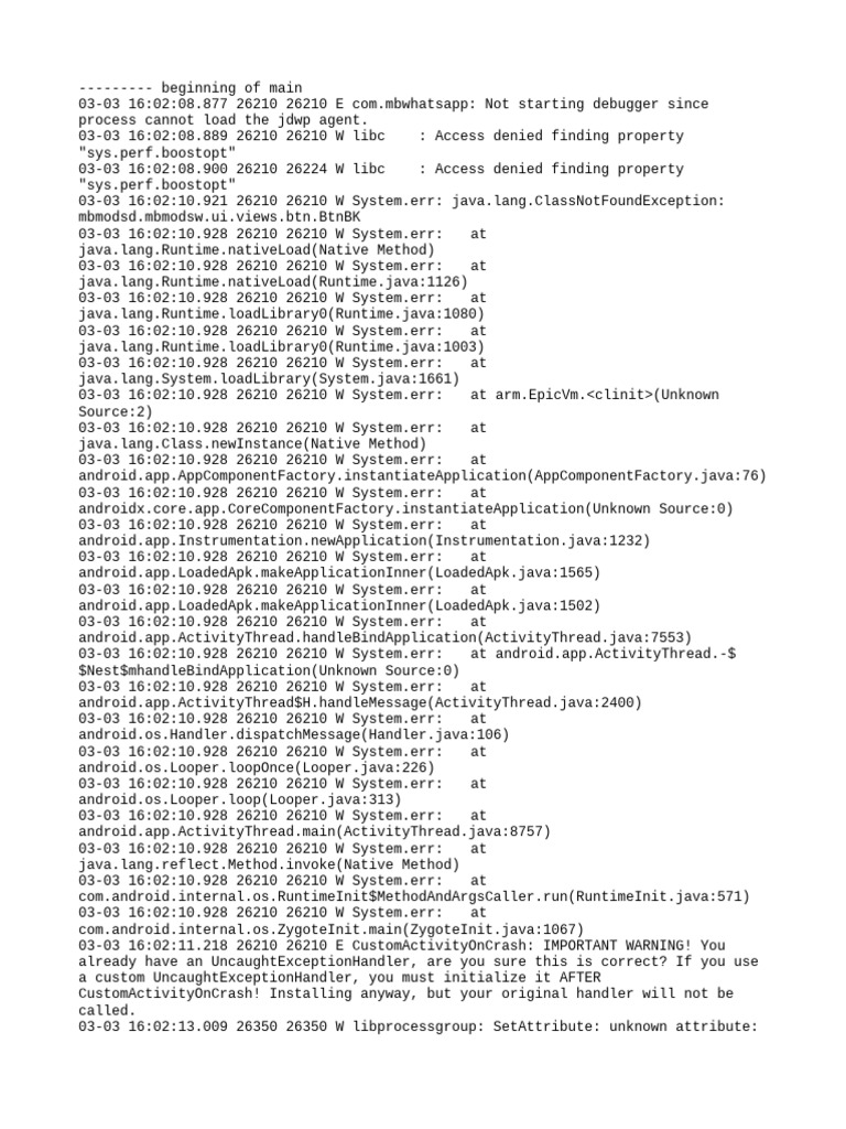 WhatsApp Debugging Errors and Warnings | PDF | Mobile App | Java (Programming Language)