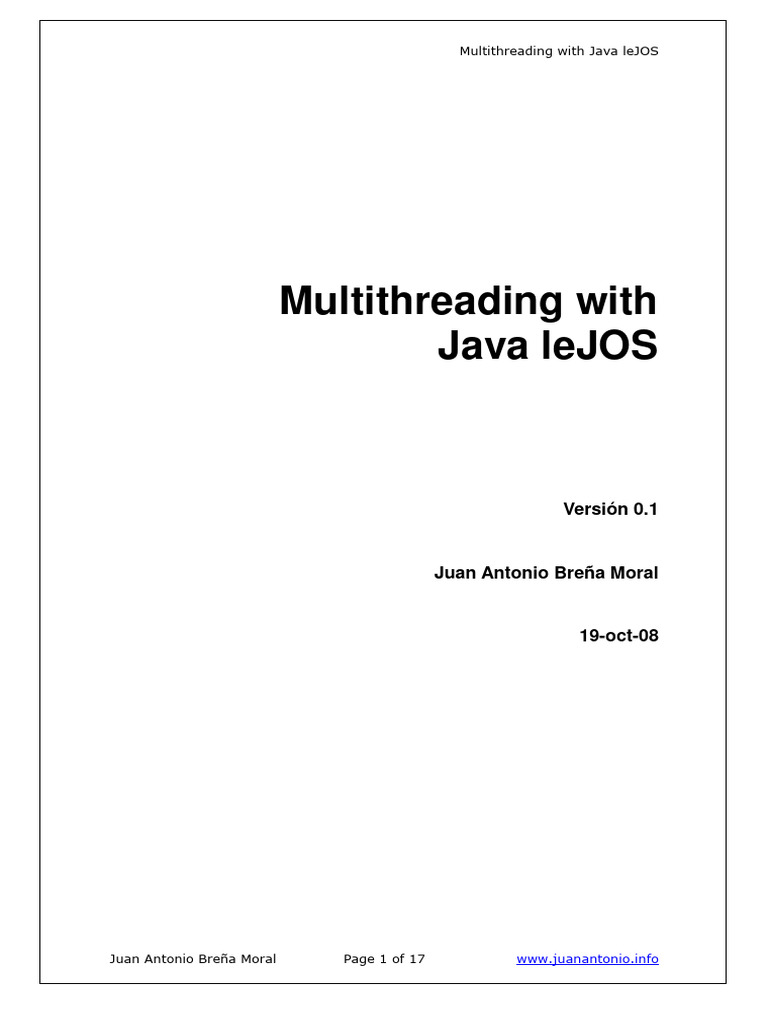 Java Lejos Multithreading | PDF | Computing | Computer Engineering