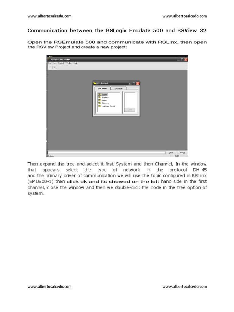 RSView 32 Communicate with RSLogix Emulate 500 | PDF | Node (Networking ...