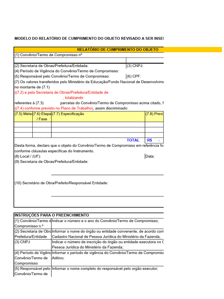 Relatorio Cumprimento Objeto | PDF